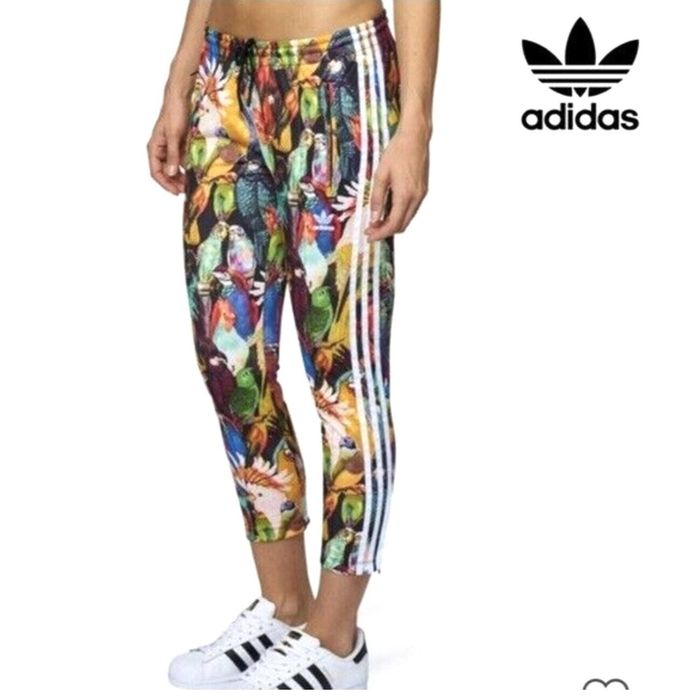 Adidas Adidas Size M x Farm Rio Passaredo Parrots Cropped Ankle Zip ...