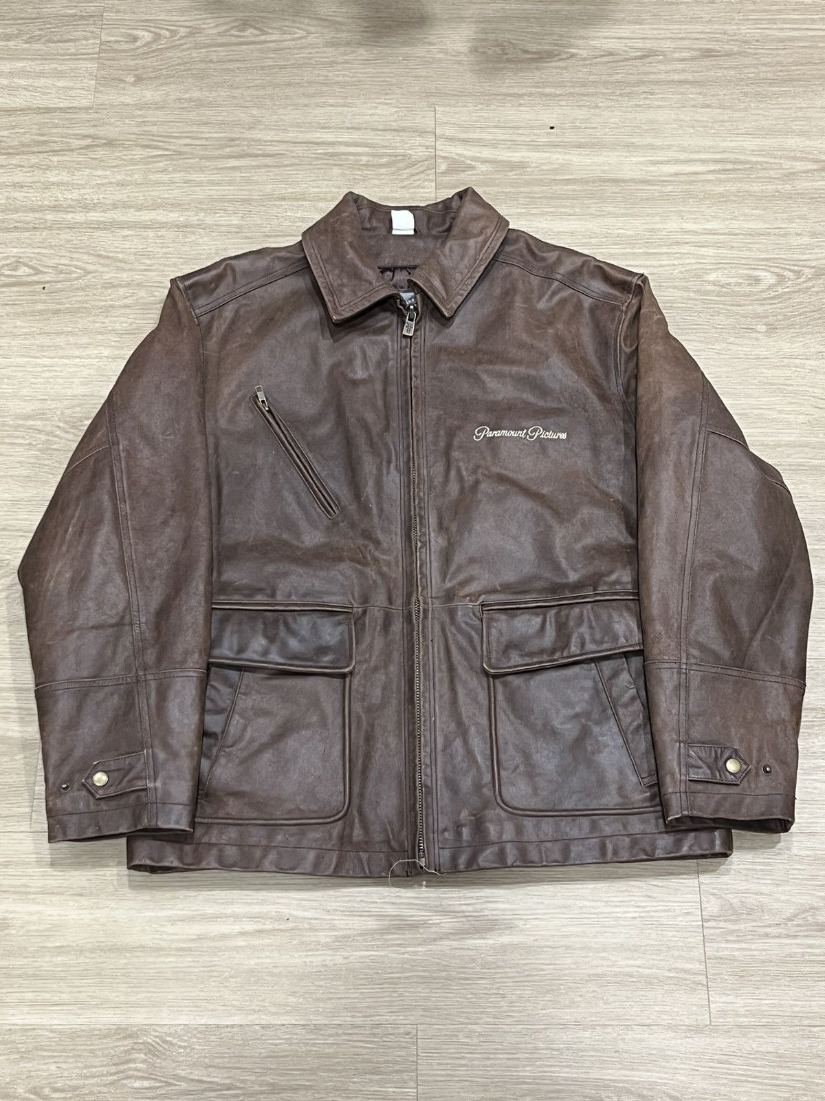 Leather Jacket × Made In Usa × Vintage Vintage 90’s Paramount Pictures ...