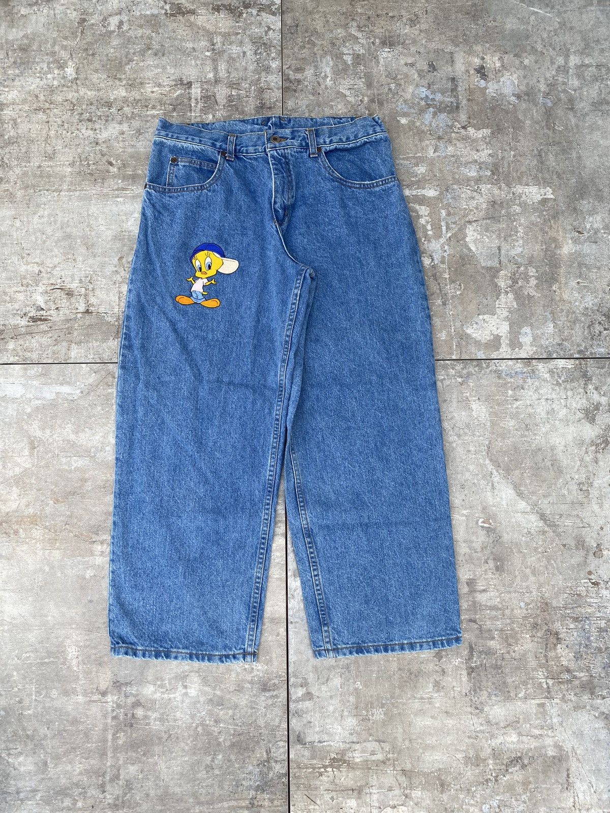 JNCO × Vintage Vintage 90s baggy Tweety jeans | Grailed