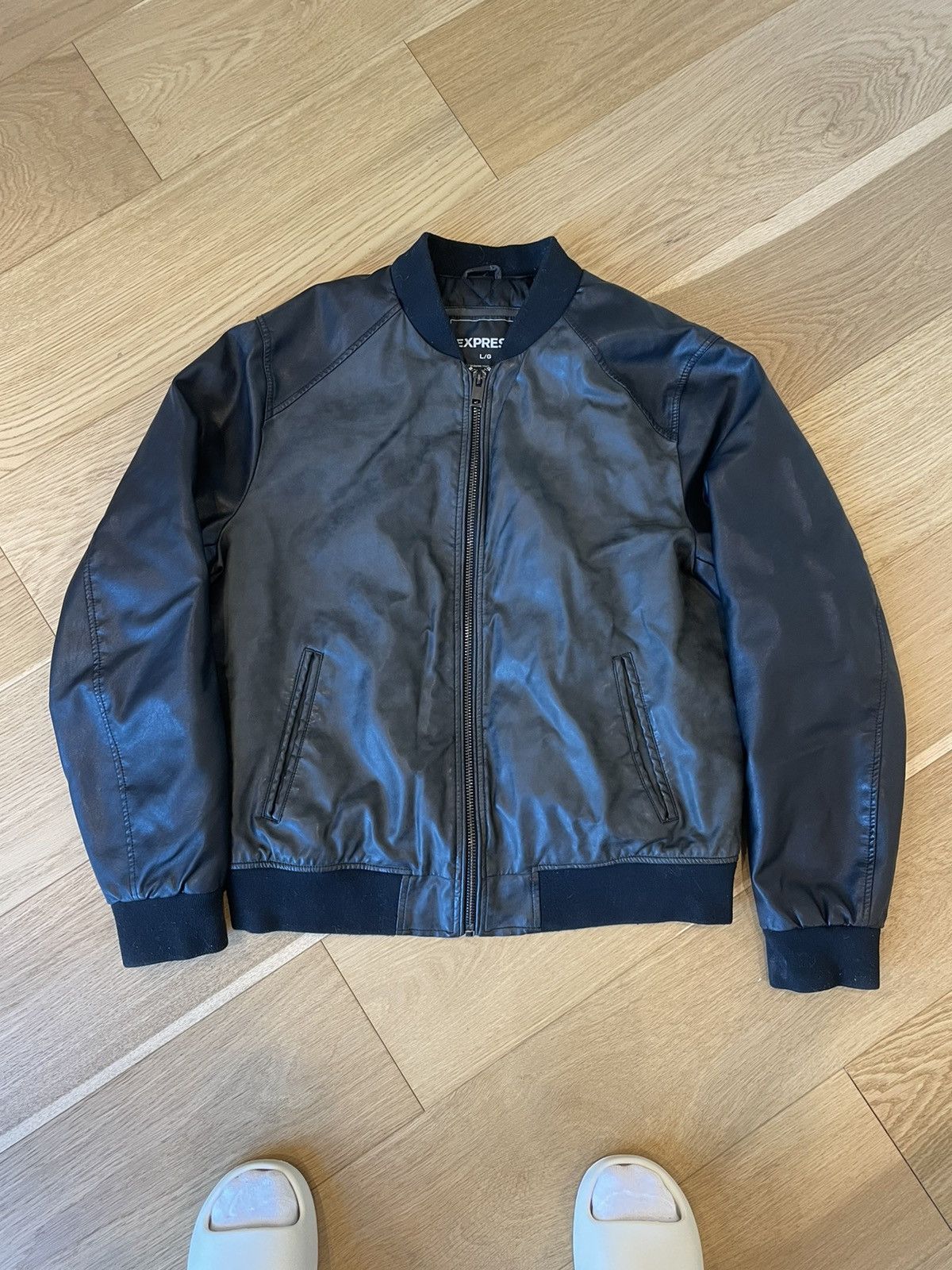 Vintage Vintage Express Bomber Leather Jacket | Grailed