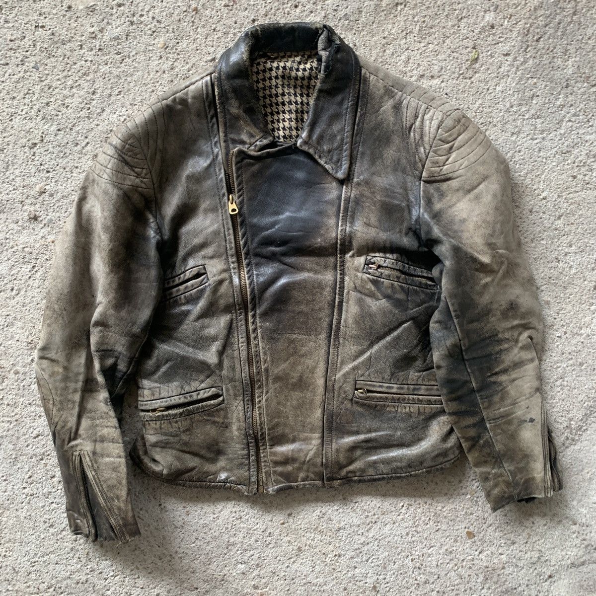 Genuine Leather × Vintage VINTAGE MOTORCYCLE HOUSE LEATHER JACKET 1940s ...