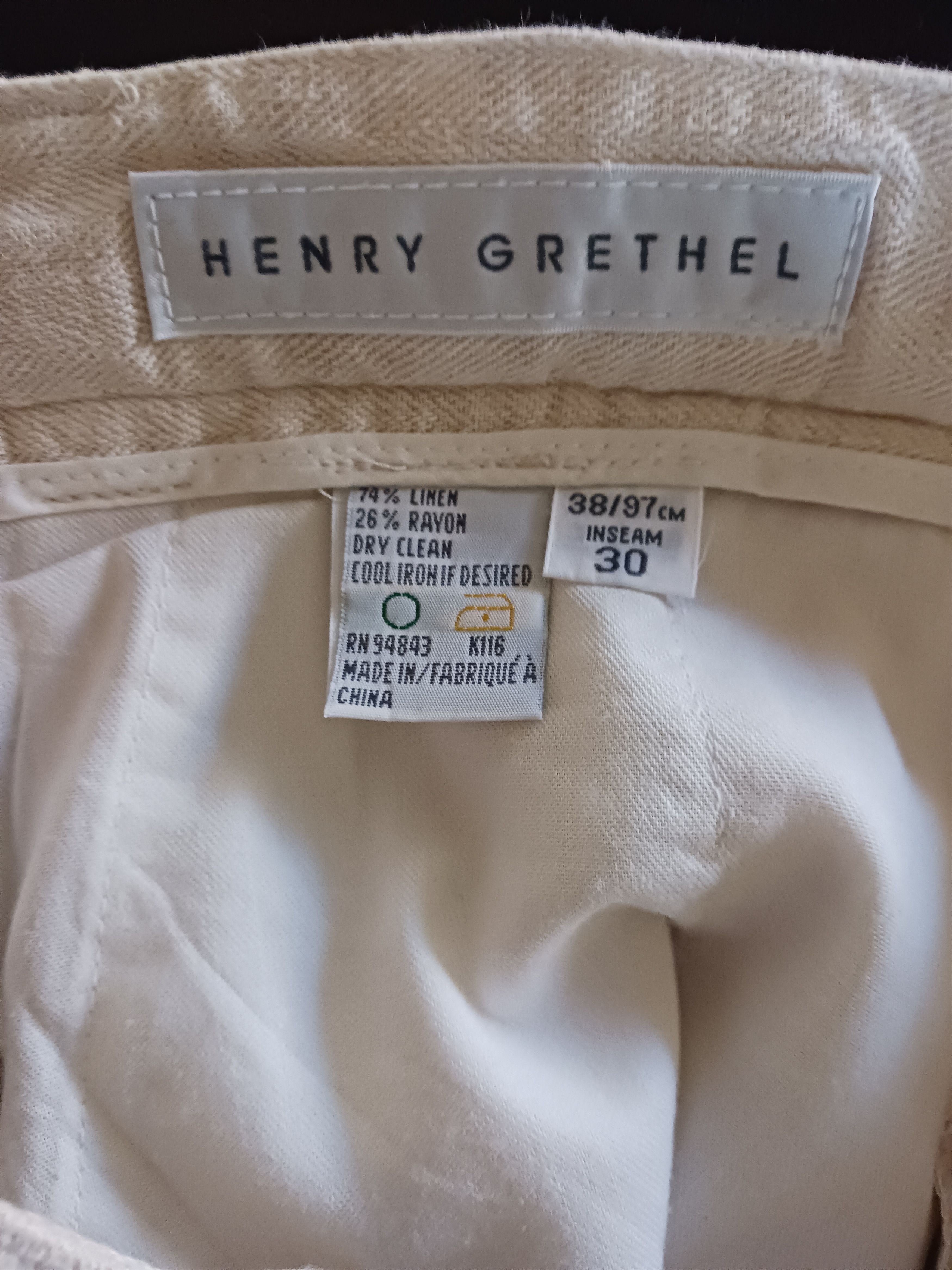 Henry Grethel Vintage Linen Rayon Miami Vice Style Pleated Front Pants ...