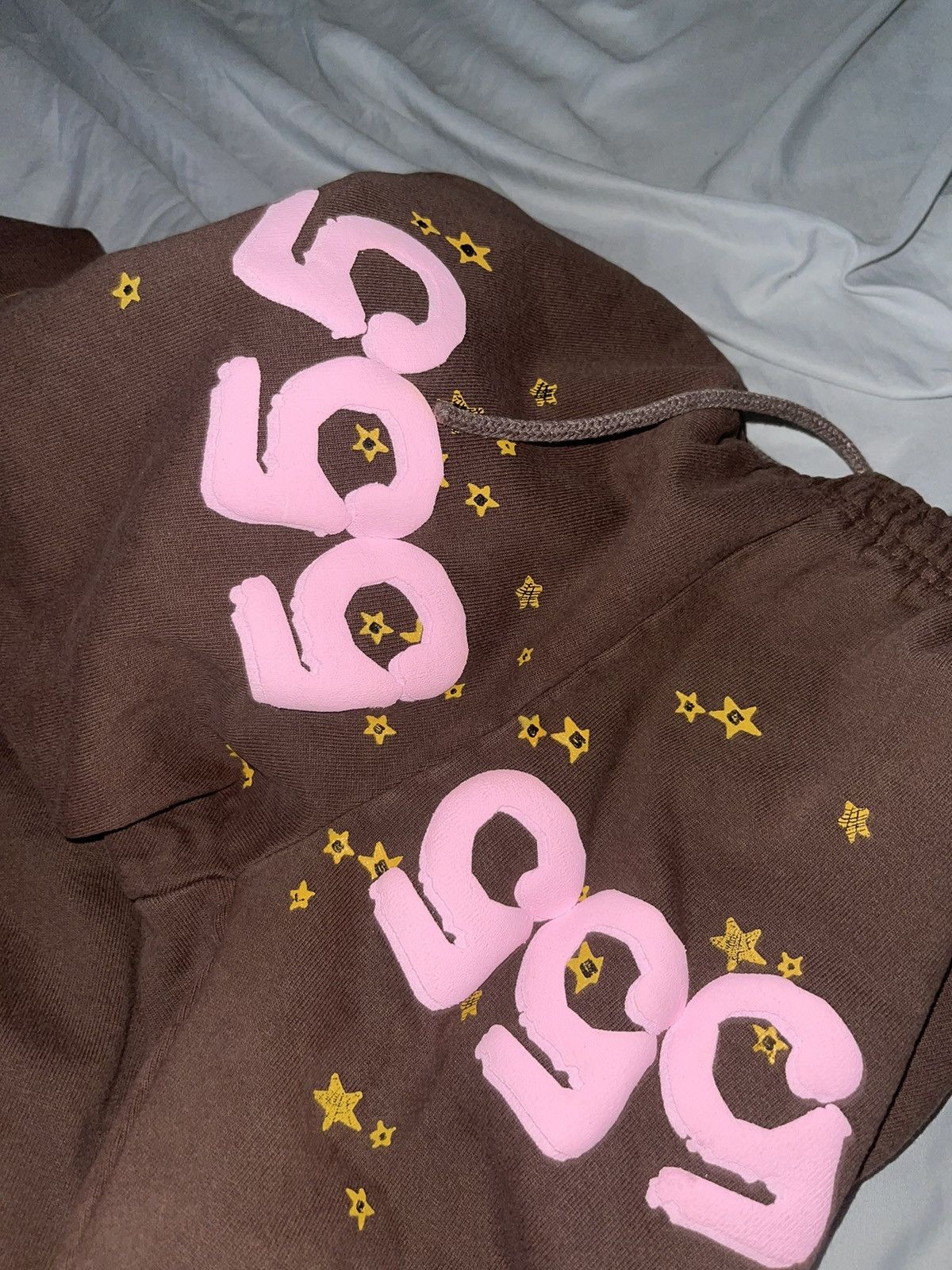 Spider Worldwide × Young Thug Sp5der angel number brown 555 sweatpants ...