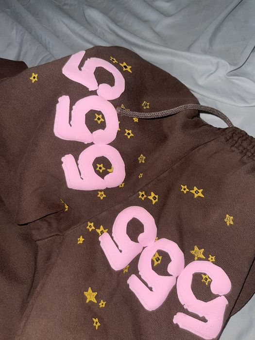 Young Thug Sp5der angel number brown 555 sweatpants size small | Grailed
