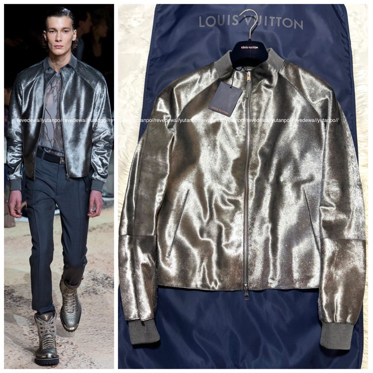 Louis Vuitton NEW Runway Louis Vuitton Hara Cofer Leather Blouson ...