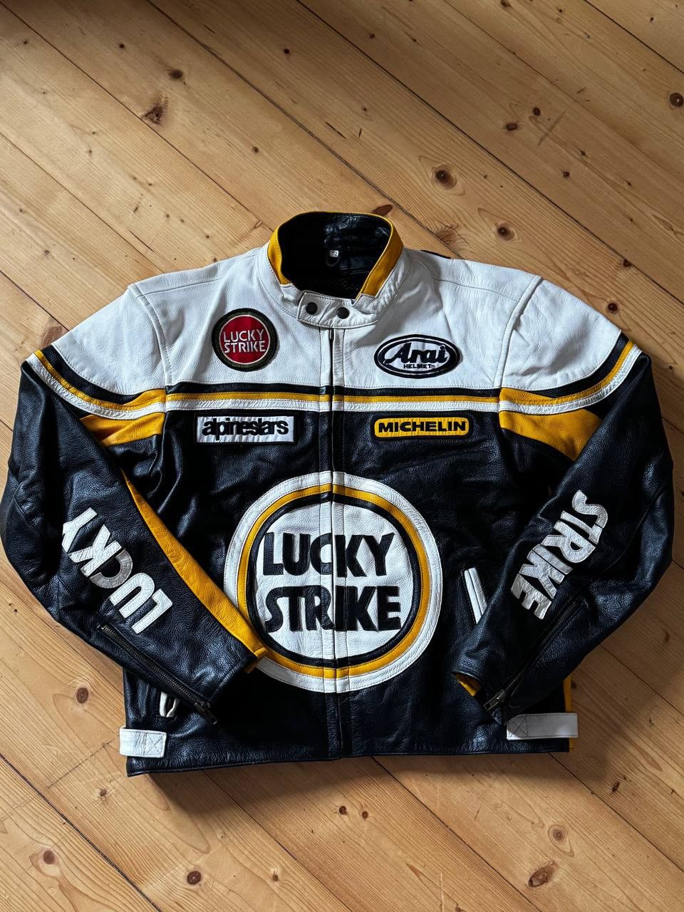 Leather Jacket × Streetwear × Vintage Vintage Lucky Strike Leather ...