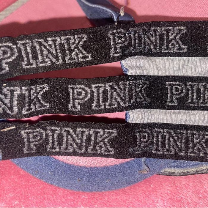Pink Victoria secret PINK blue ribbed wear everywhere push up bra | Grailed