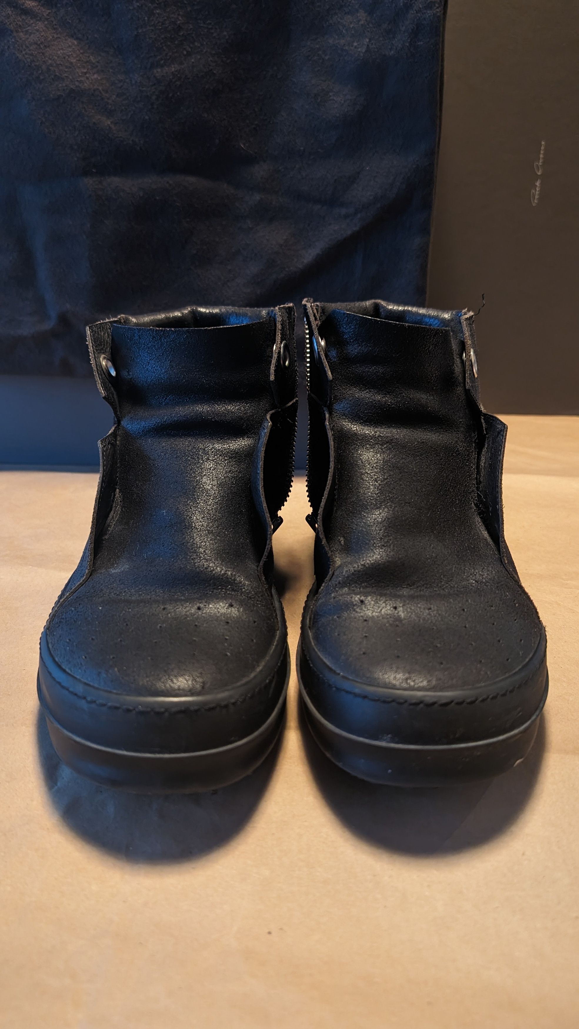 Rick Owens Rick Owens Island Dunks, fw15 Sphinx, split grain black ...