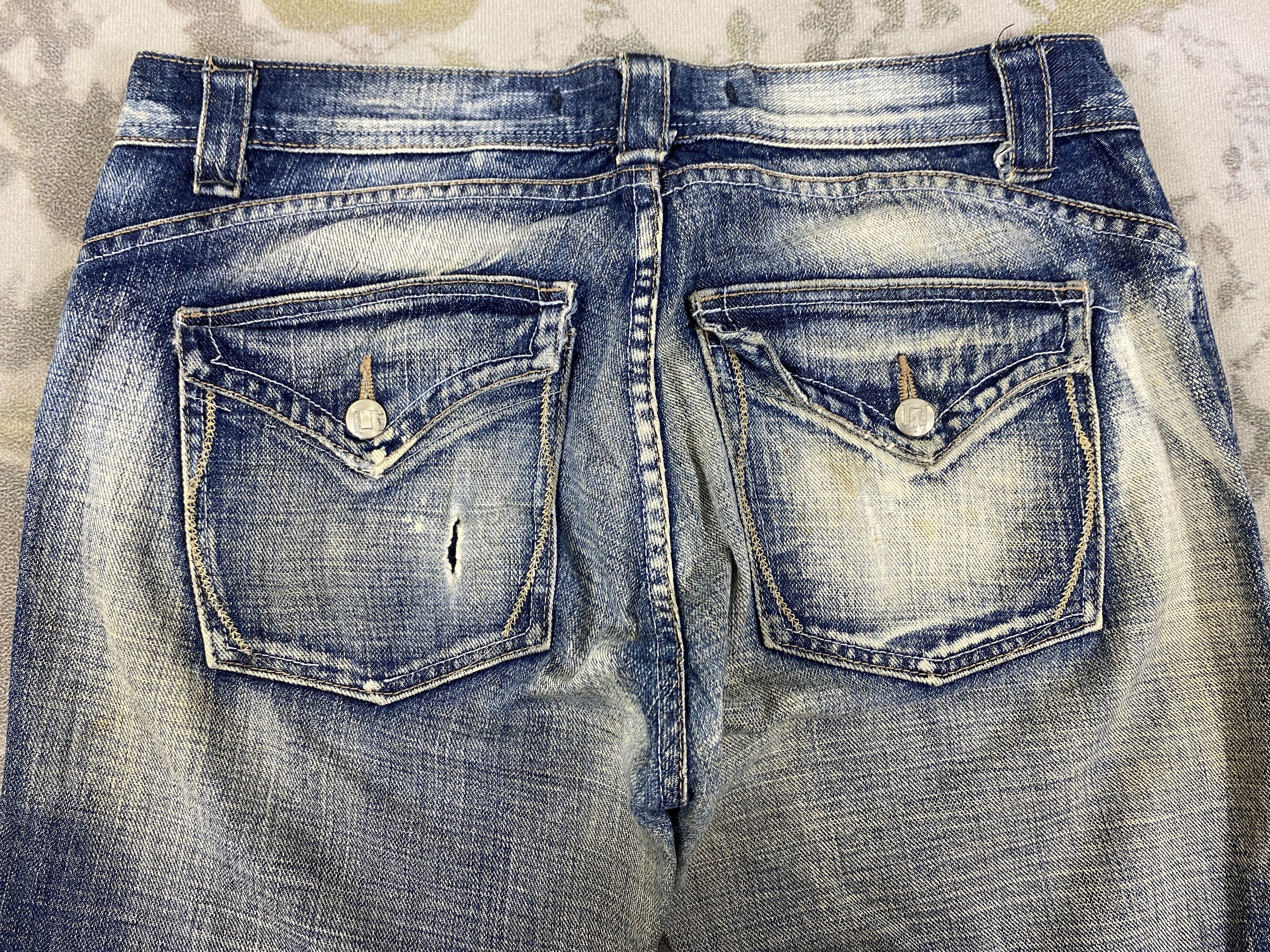 If Six Was Nine Distressed Blue Division E Jeans 36x32.5 Denim- JN3826 ...