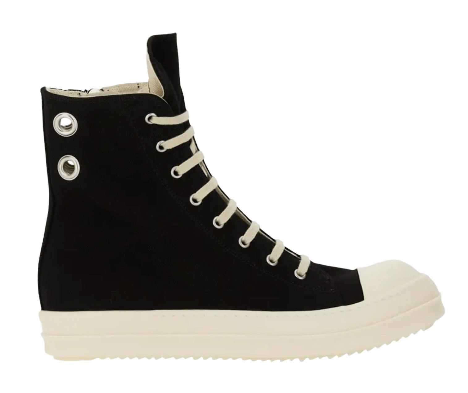 Rick Owens DRKSHDW Hollywood Eyelet Sneaker High Black Milk | Grailed