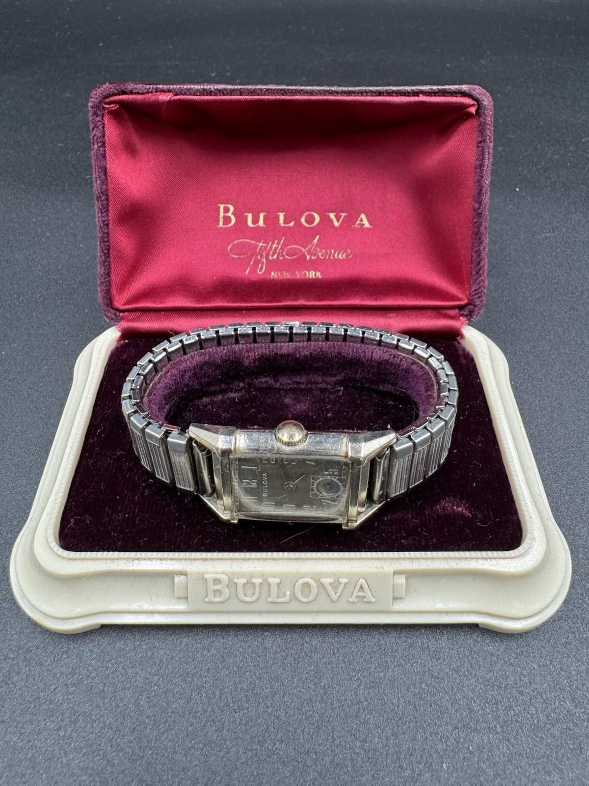 Bulova Vintage 1940s Bulova Fifth Avenue Tank Watch 10K Gold Filled ...