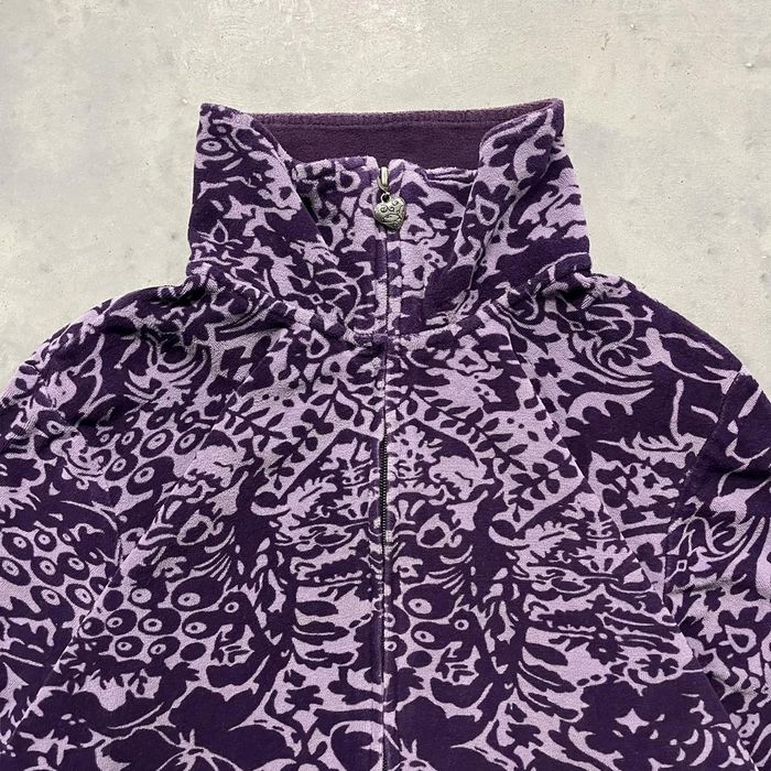 Vintage Crazy Vintage Y2K/2000s Abstract Purple Velour Pattern Zip Up ...