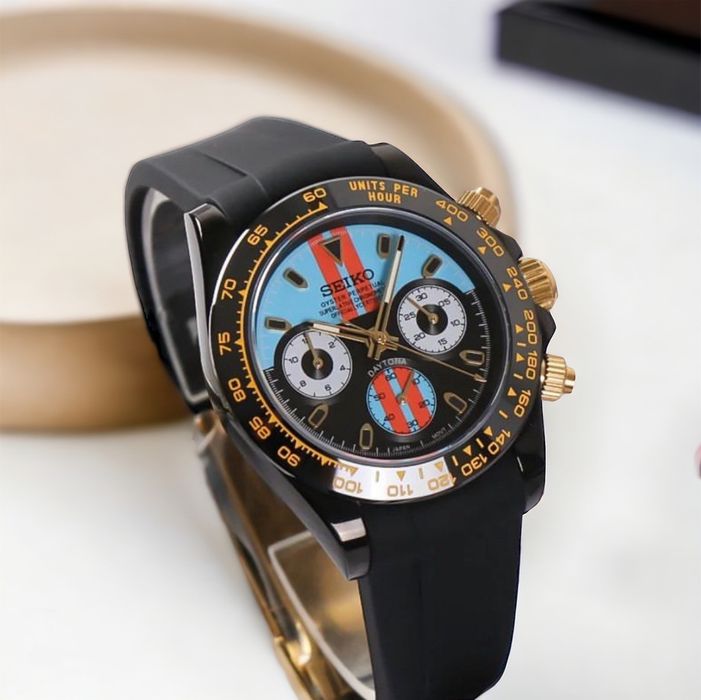 Seiko Seiko Mod Daytona Racing Dial Gold Oysterflex Luxury Watch | Grailed