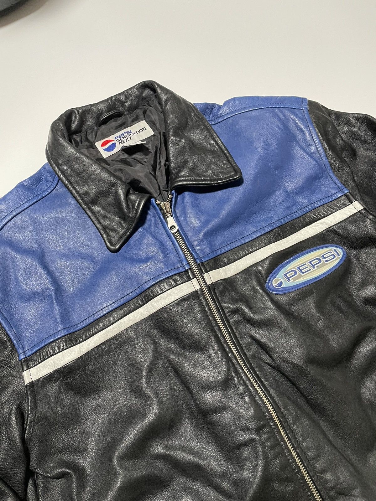 Vintage Vintage Pepsi Genuine Leather Jacket | Grailed