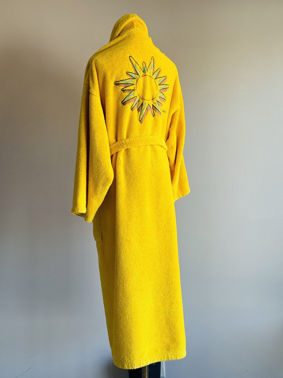 Hermes × Vintage Vintage Hermes Yellow Terry Robe Sun motif logo ...