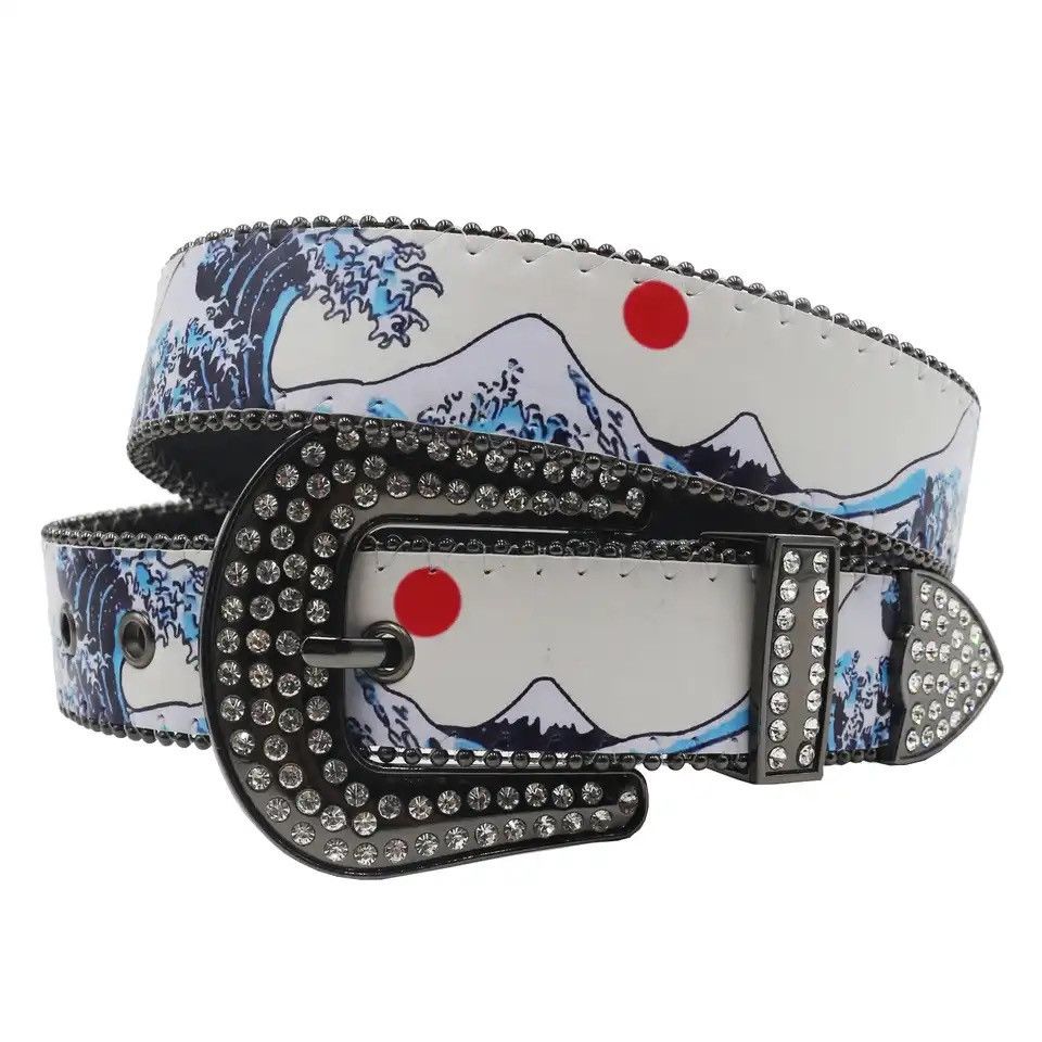 Vintage Hokusai Waves Mount Fuji Japanese Waves Print Belt | Grailed