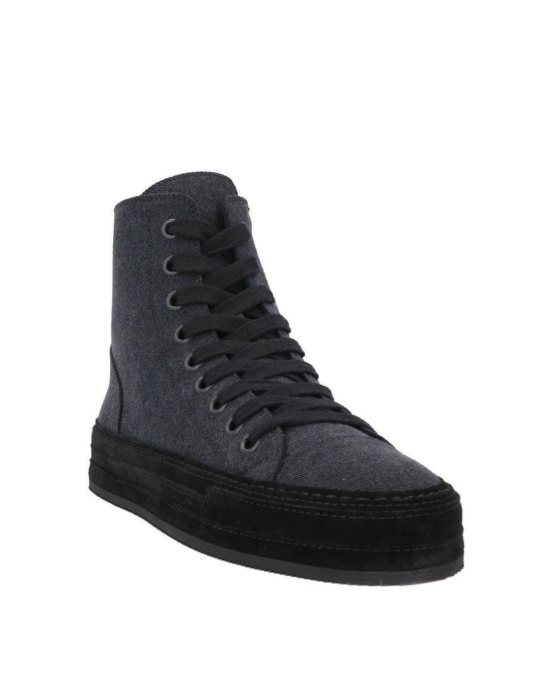 Ann Demeulemeester NIB $973 Raven Denim High Tops | Grailed