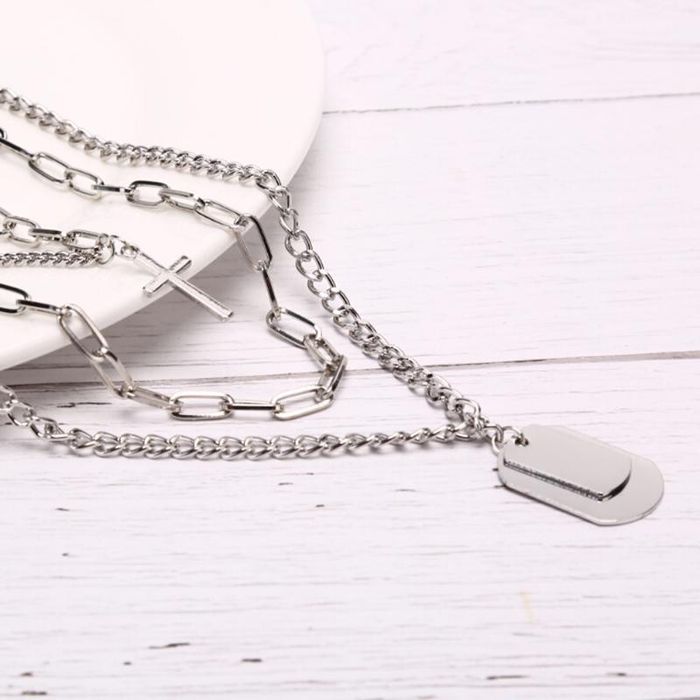 Streetwear Cross Pendant Metal Long Chain | Grailed