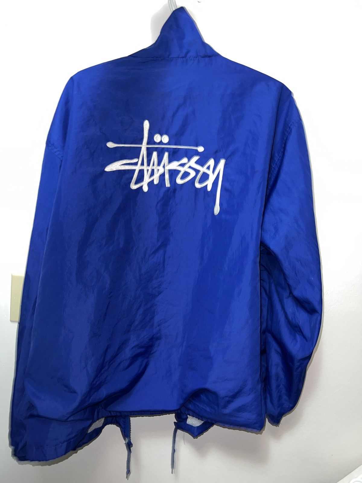 Stussy STUSSY - Lightweight Shell Jacket Zip / Mesh Blue White Logo ...