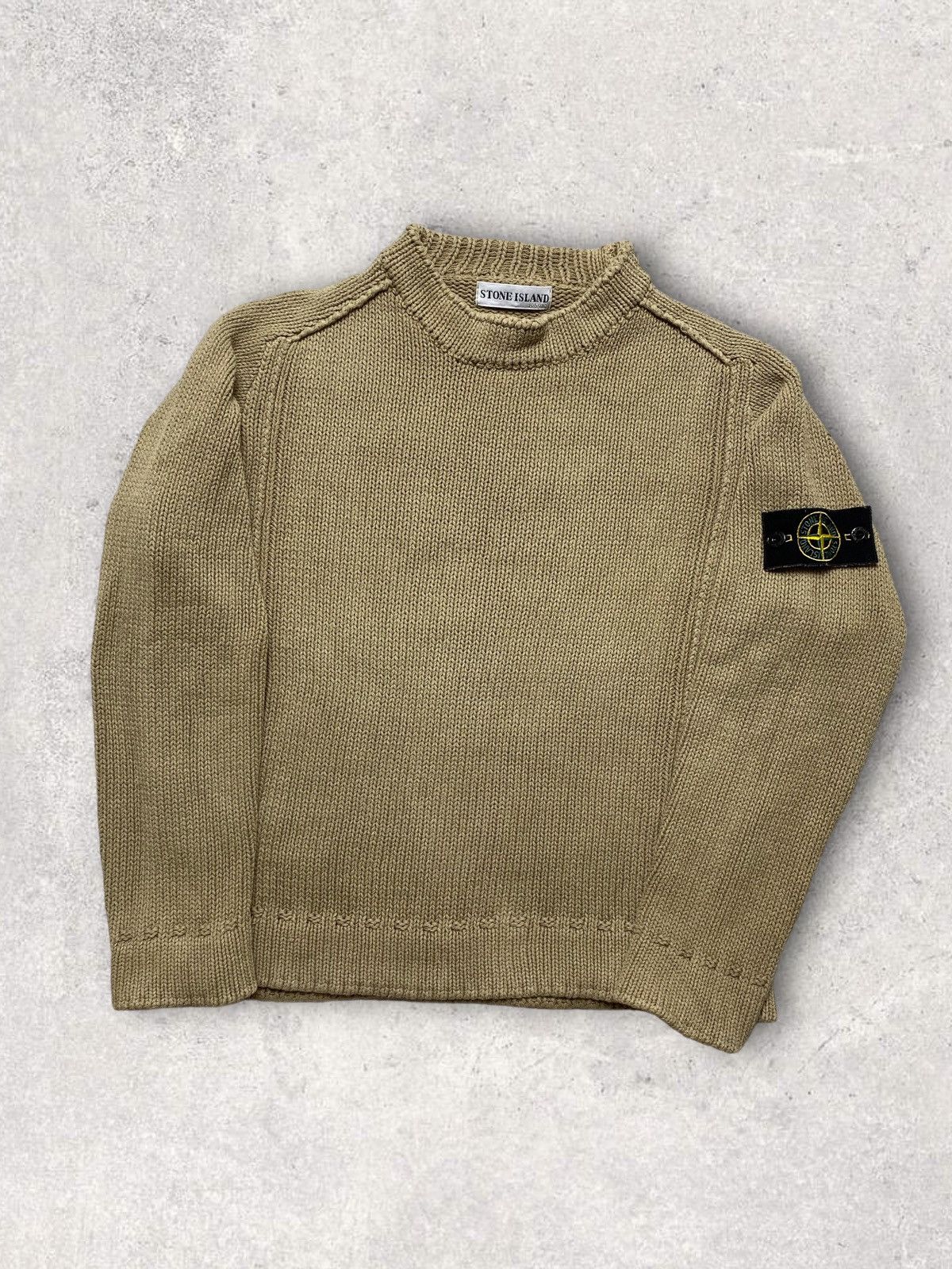 Stone Island archival 90s Stone island rare beige braided sweater ...