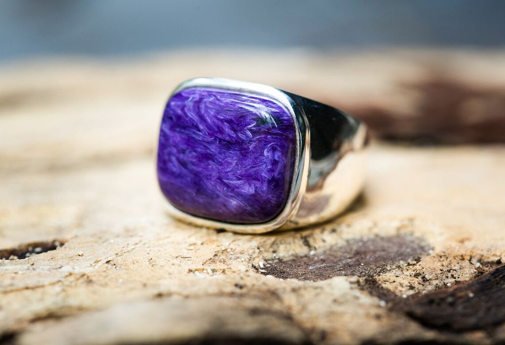 Handmade AAA Smooth Charoite Ring Jewelry for Mens Heavy Ring | Grailed