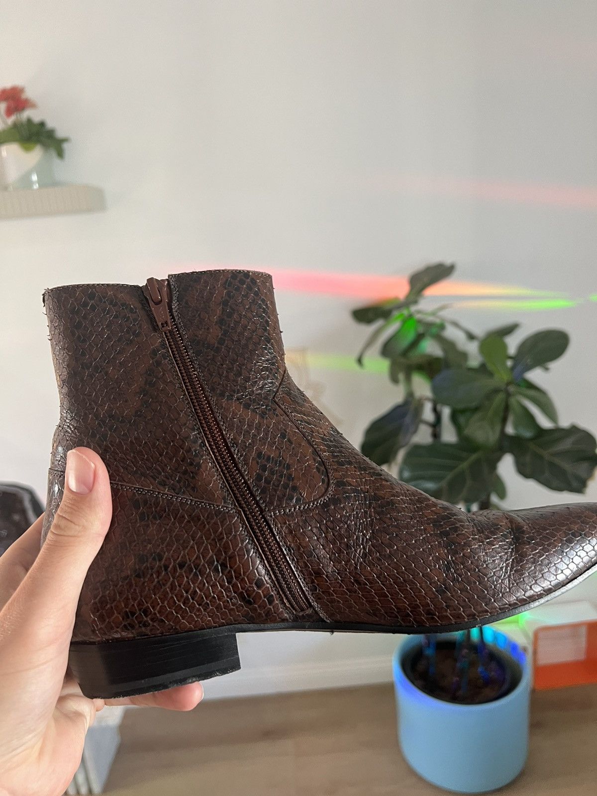 Saint Laurent Paris Devon Python Boots | Grailed