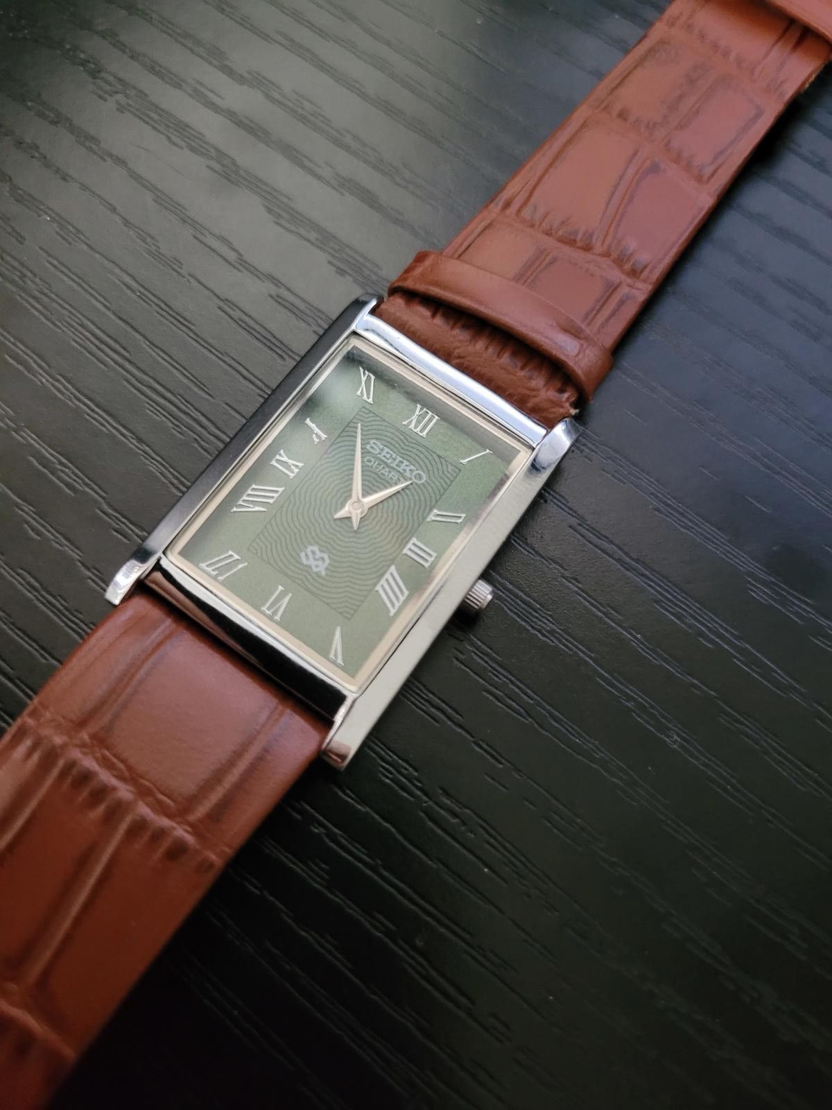 Seiko 🔥NOS - Rare Vintage Seiko SQ Tank Men's Leather 26mm Watch | Grailed