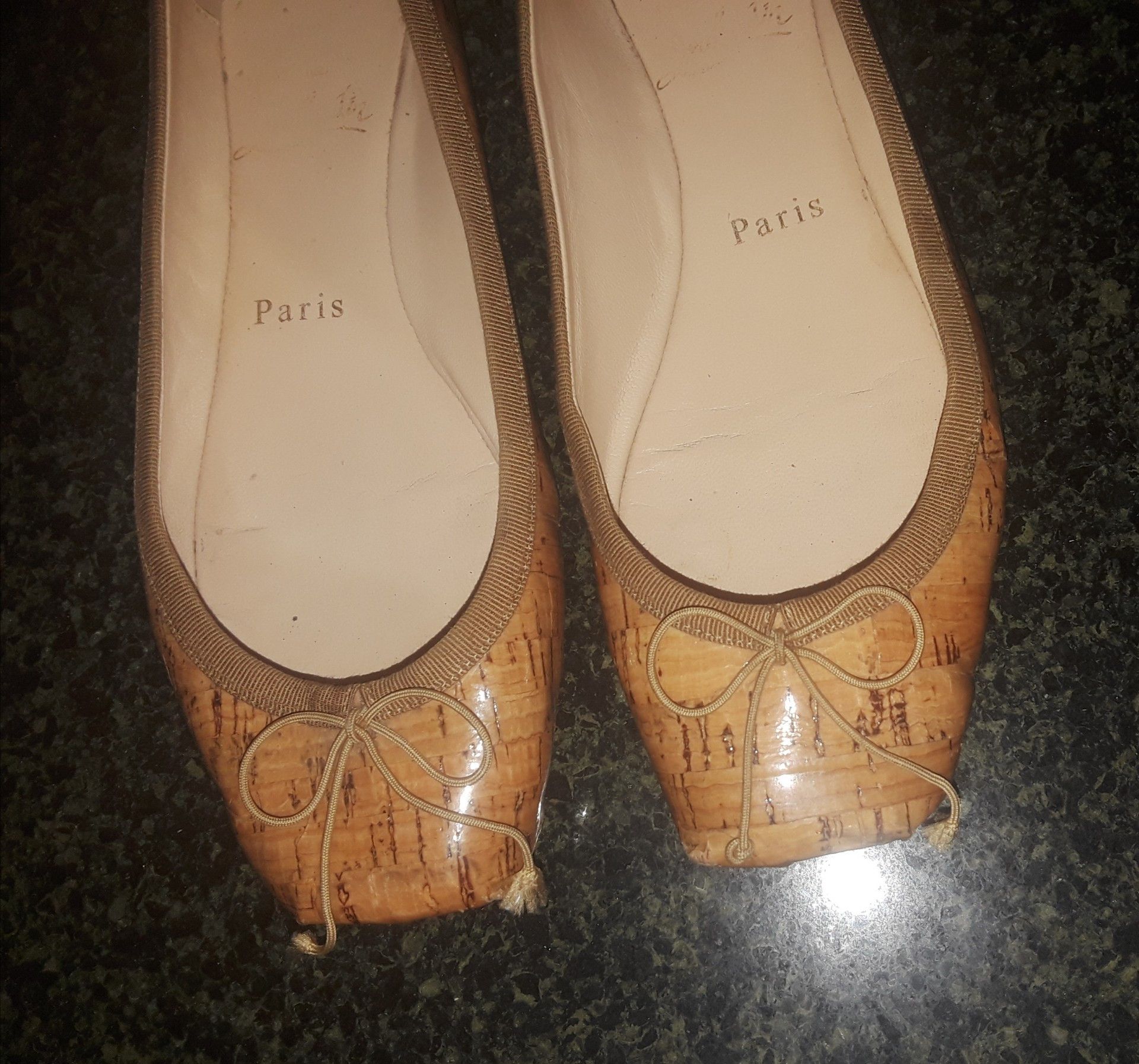 Christian Louboutin RARE Christian Louboutin CORK square toe ballet ...