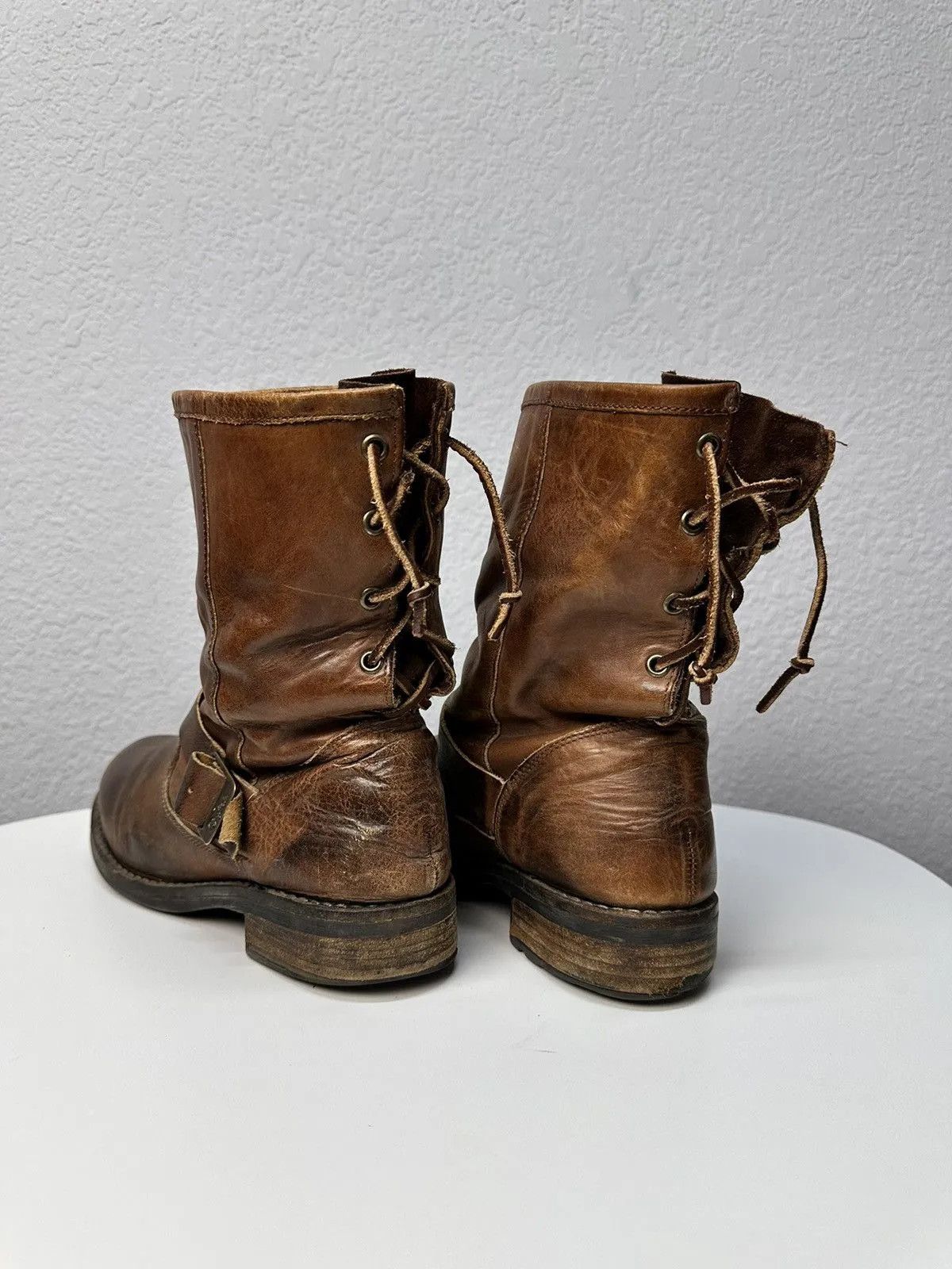 A.S.98 VINTAGE POEL TYPE LEATHER METAL High BOOTS GUIDI STYLE Japan ...