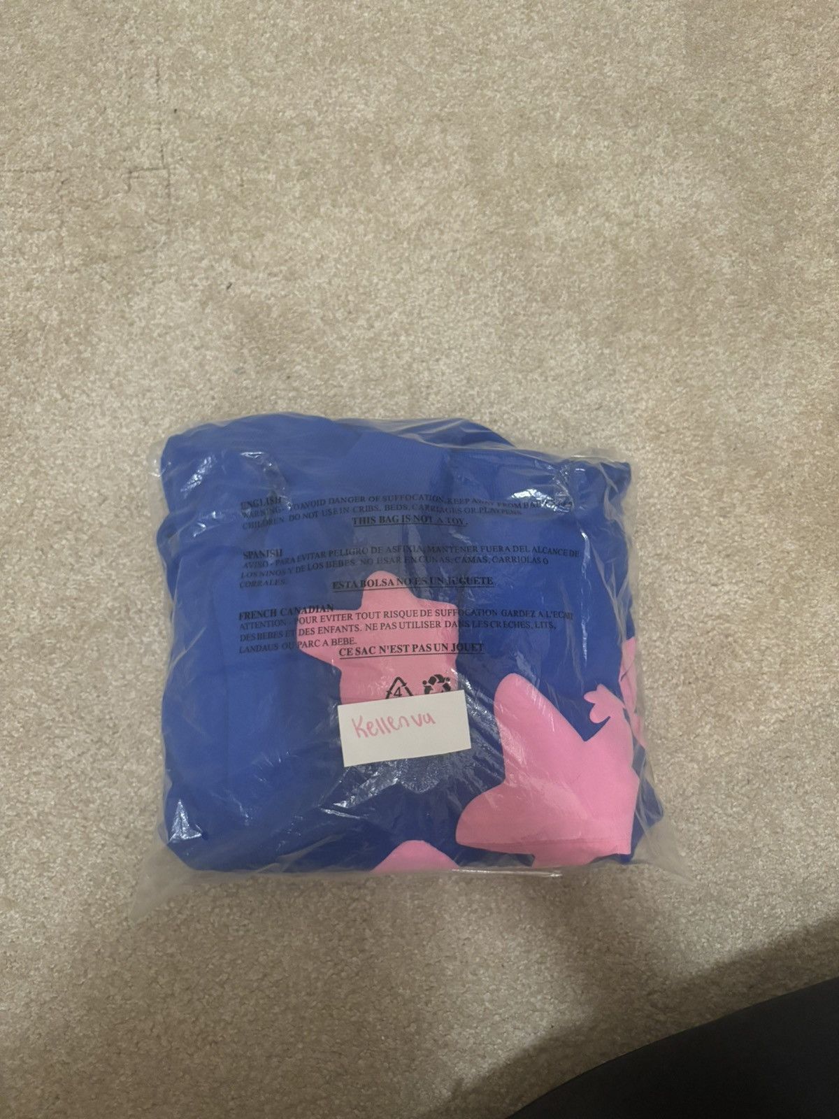 Spyder Sp5der “555 555” Blue & Pink Beluga Hoodie | Grailed