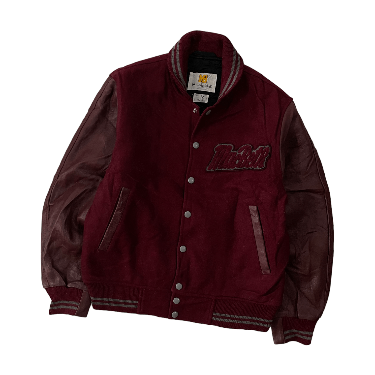 Leather Jacket × Macbeth × Varsity Jacket Vintage Macbeth Wool Leather ...
