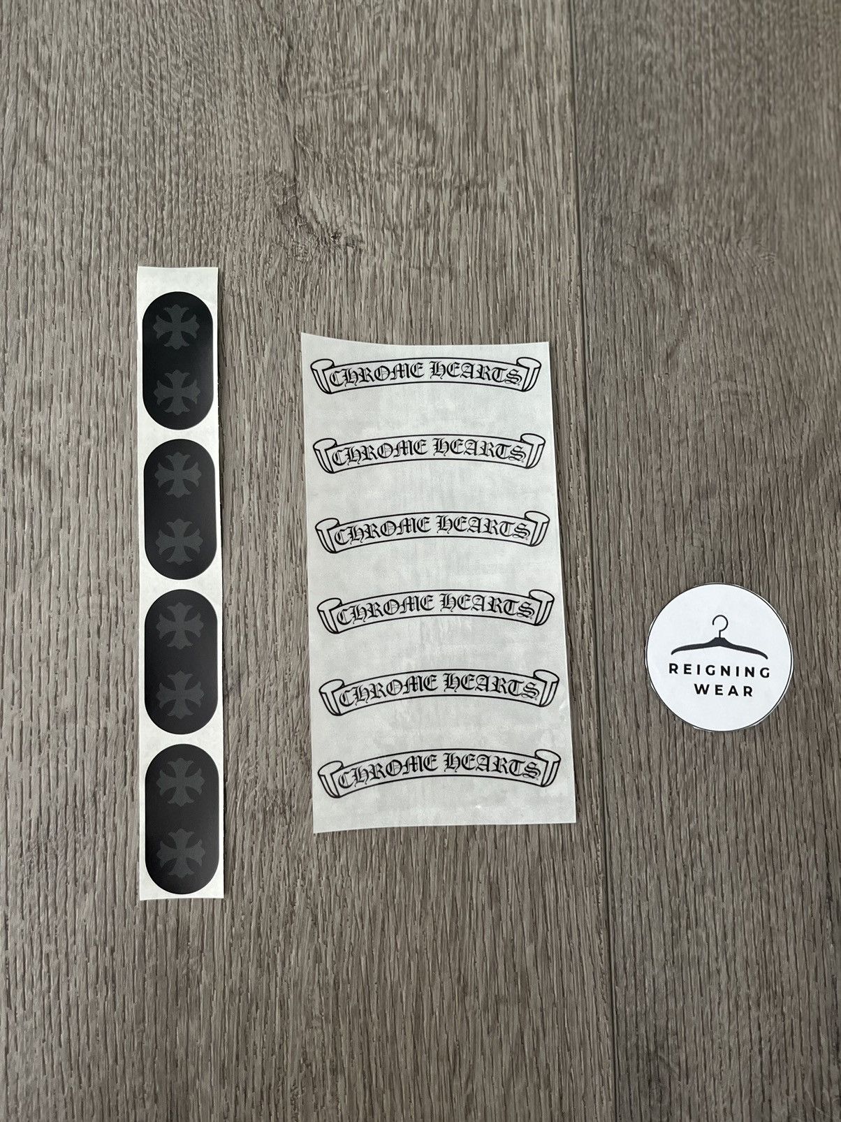 Chrome Hearts Chrome Hearts Scroll Logo and Cross Logo Stickers | Grailed