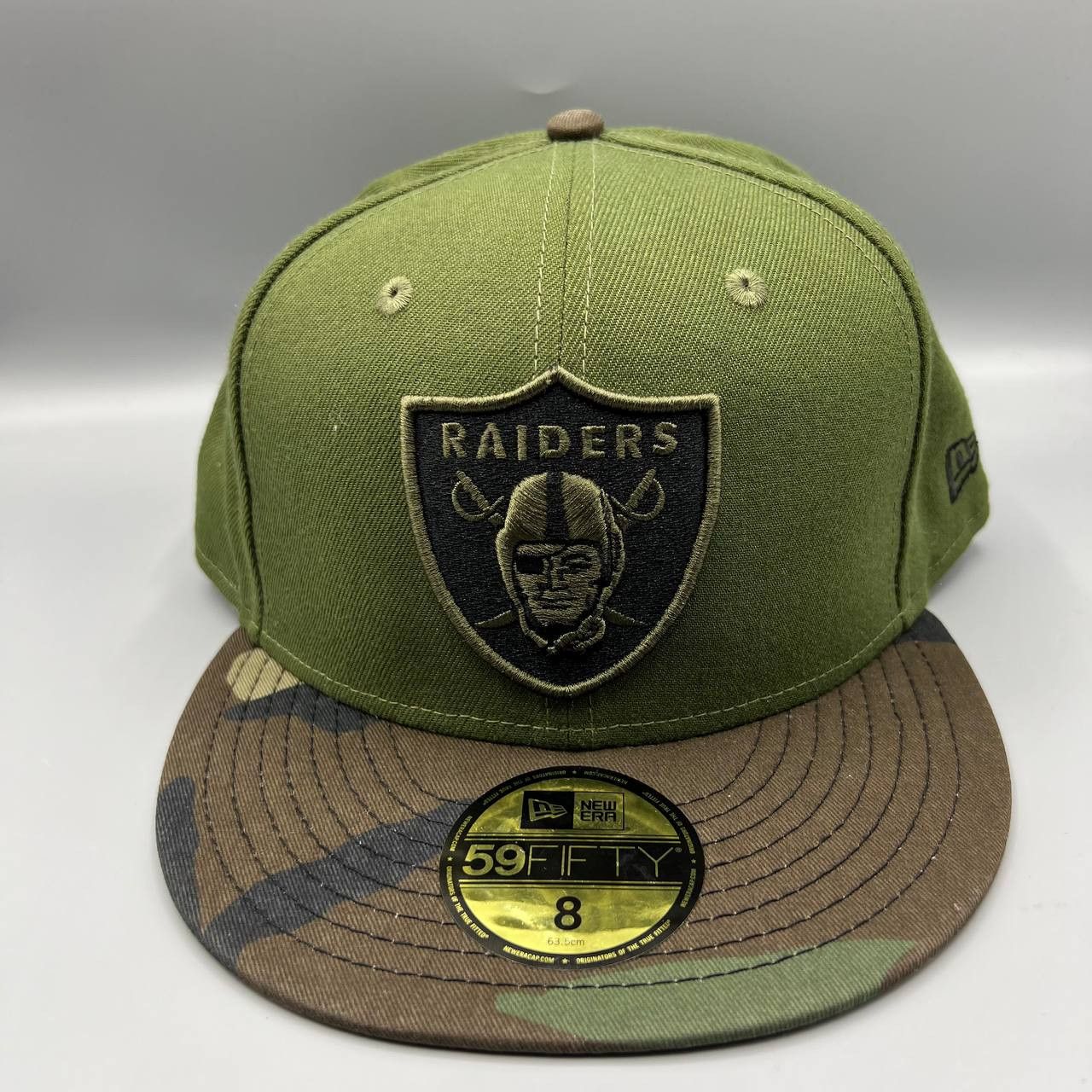 New Era Las Vegas Raiders Hat Men 8 Green Camouflage NFL Fitted Cap ...