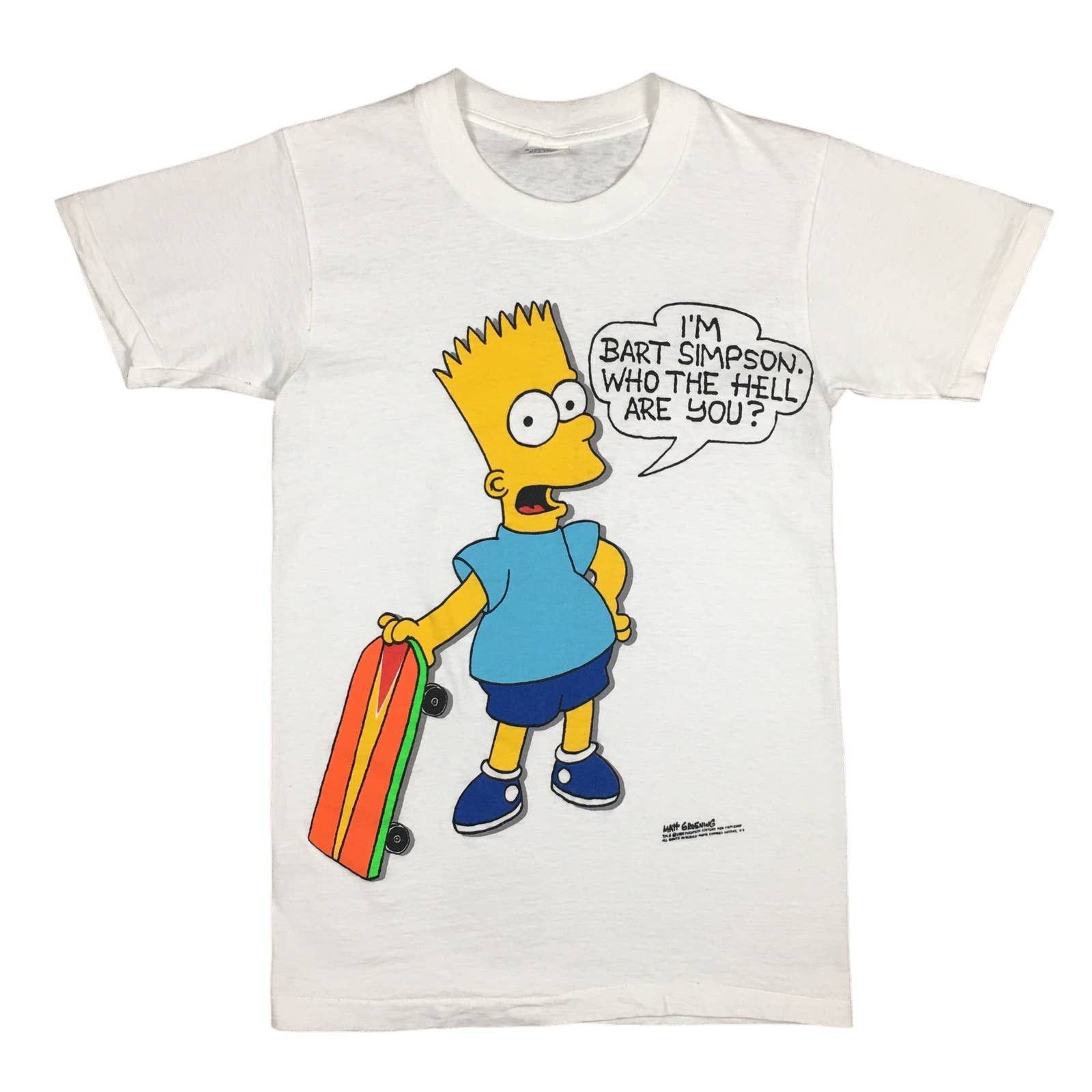 Vintage Vintage 1989 Bart Simpson T Shirt Cartoon Tee 80s Simpsons ...