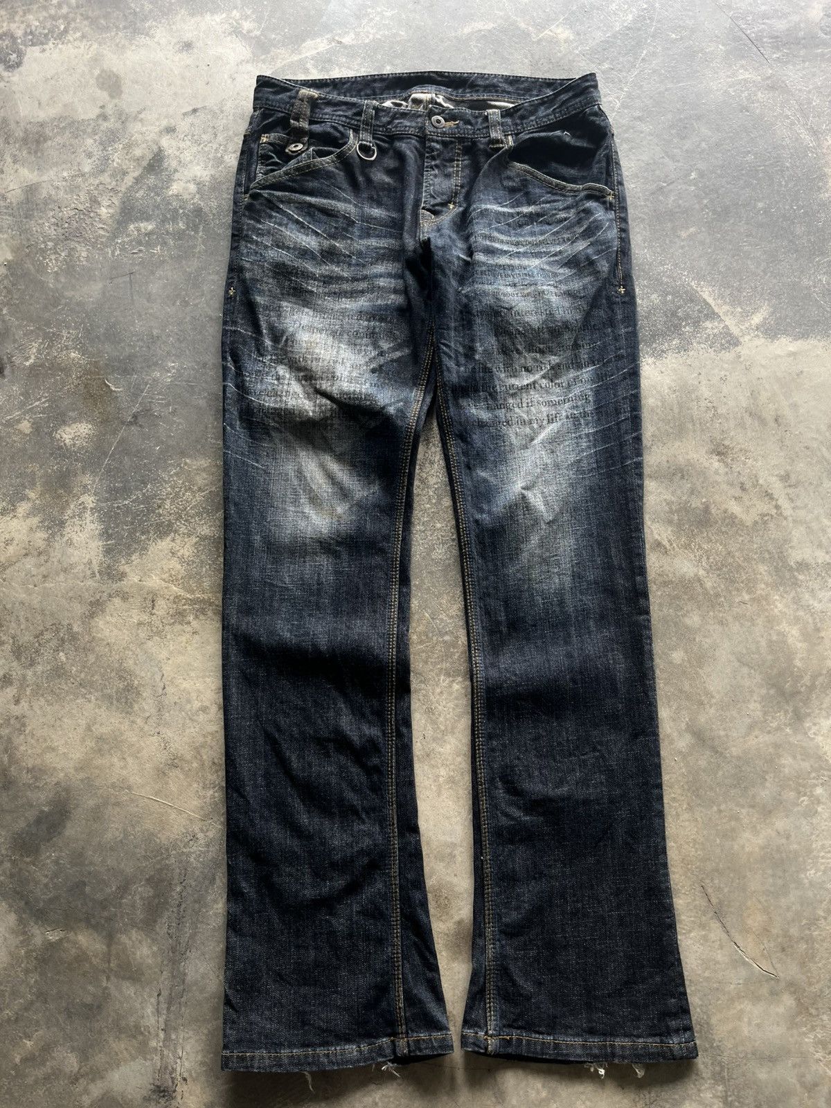 Japanese Brand Rare poems Hideaways Nicole club flared denim | Grailed