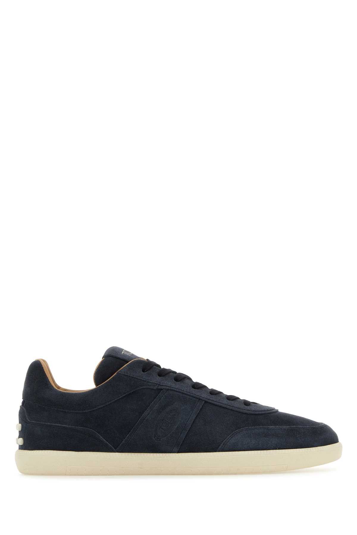 Tod's Navy Blue Suede Tabs Sneakers | Grailed