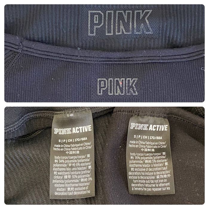 Pink Victoria’s Secret PINK Active Black Ribbed Leggings Top Set | Grailed