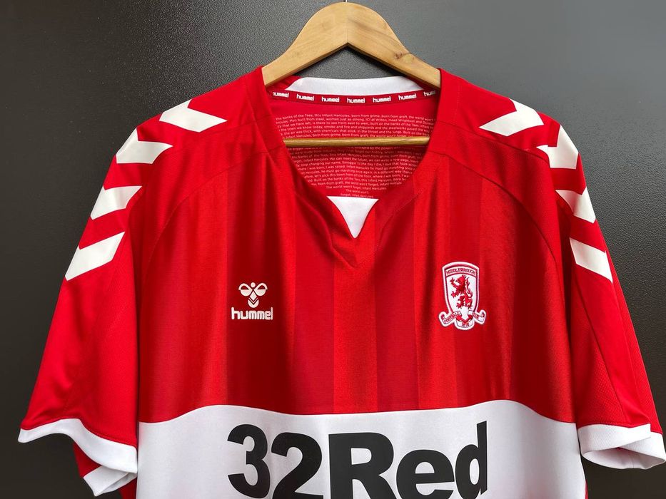 Vintage MIDDLESBROUGH 2018 2019 HOME FOOTBALL SHIRT JERSEY HUMMEL | Grailed