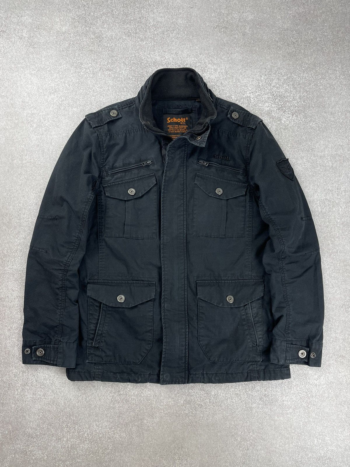 M 65 Field Jacket × Schott × Vintage Vintage Schott M65 Army Type Garment Jacket Black | Grailed