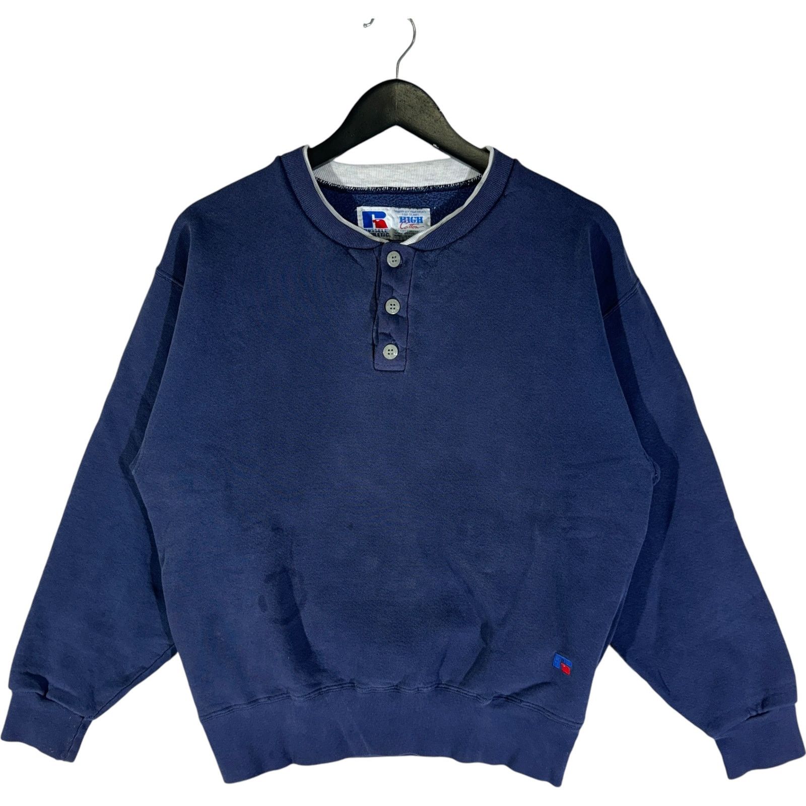 Russell Athletic Vintage Russell Blank Henley Crewneck 90's | Grailed
