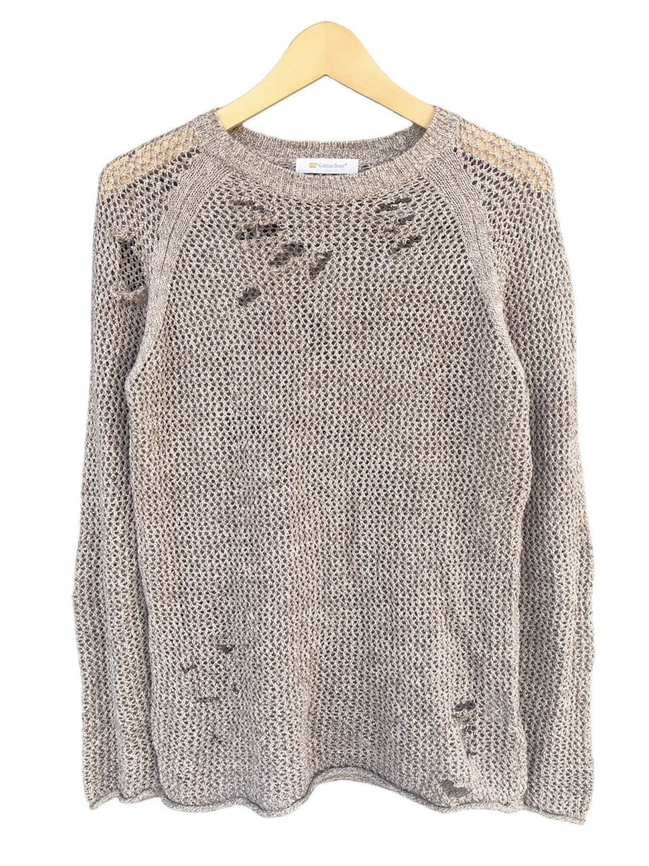 Japanese Brand Japanese Brand Distressed Golden Bear Fishnet Open Knit ...