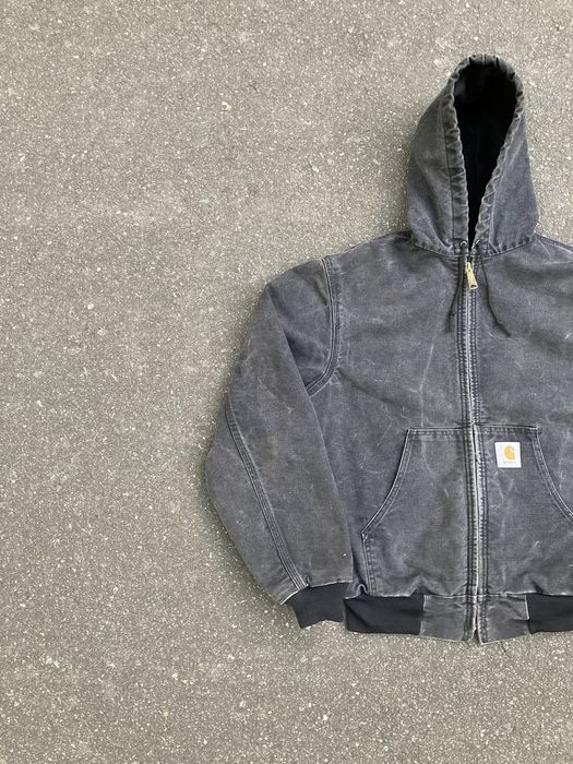 Vintage Faded Black Carhartt Active Duck Jacket Grey Carhartt Jacket ...