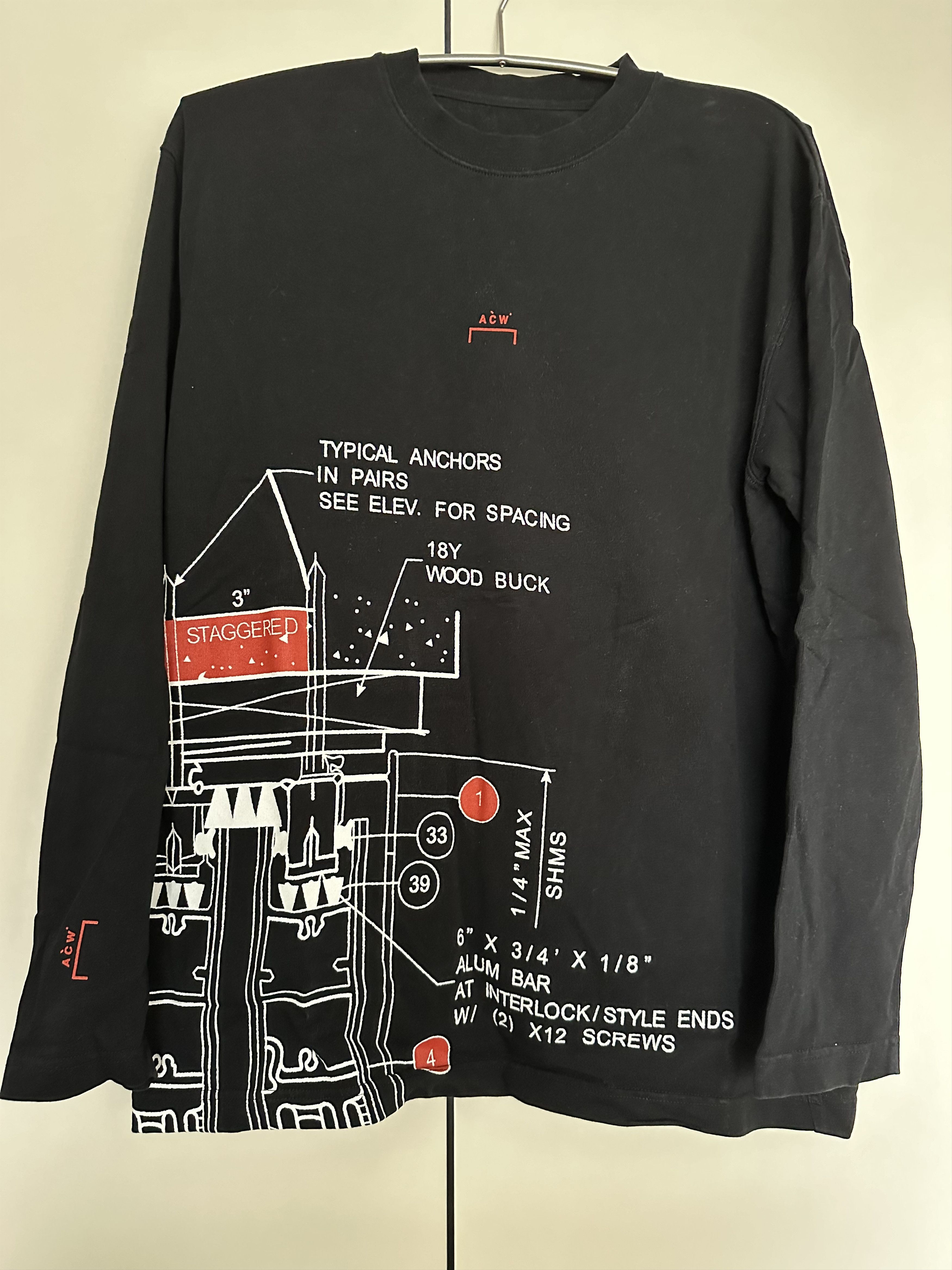A Cold Wall Long Sleeve Blueprint Tee | Grailed