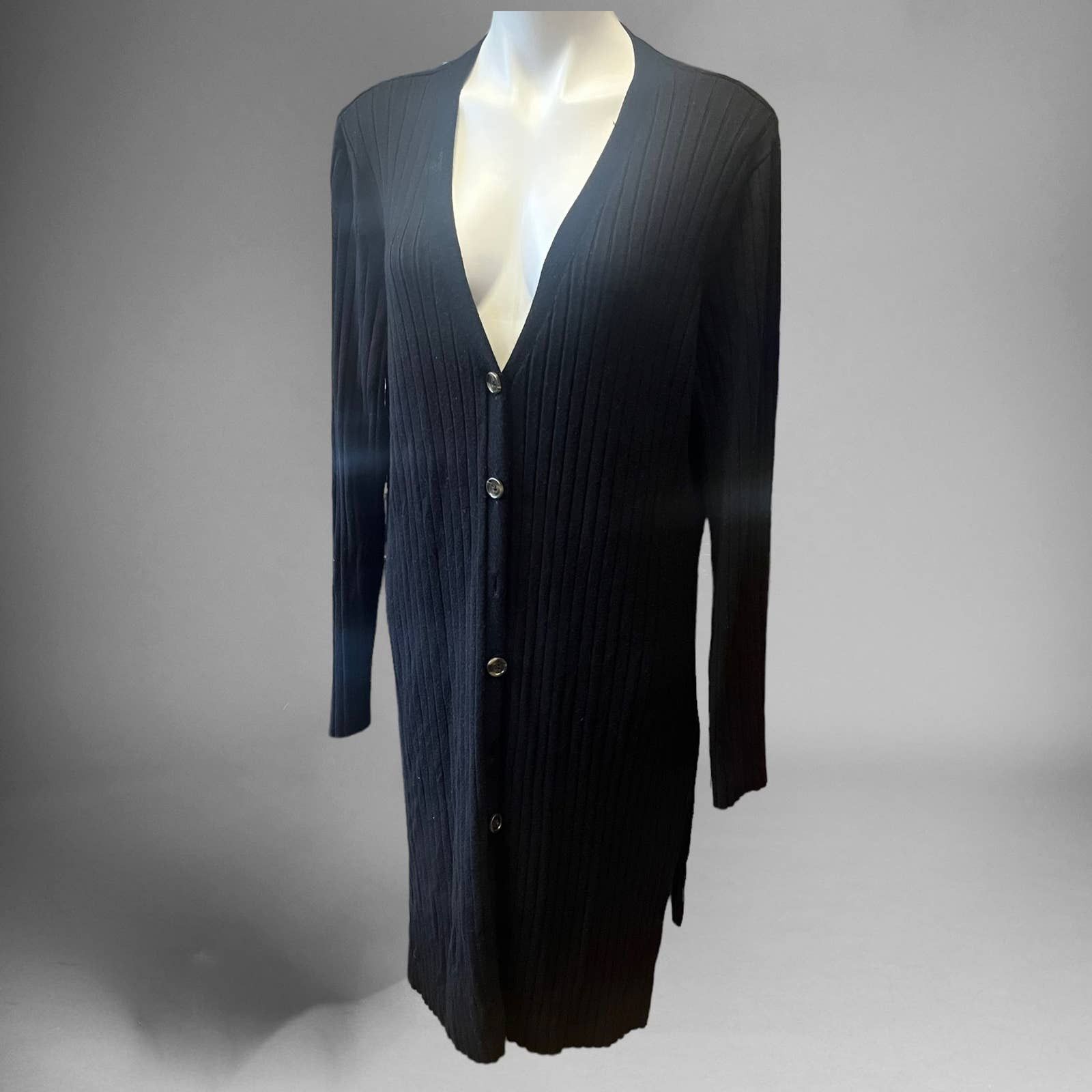 Other Time and Tru Long Ribbed Button Down Sweater Cardigan XL | Grailed