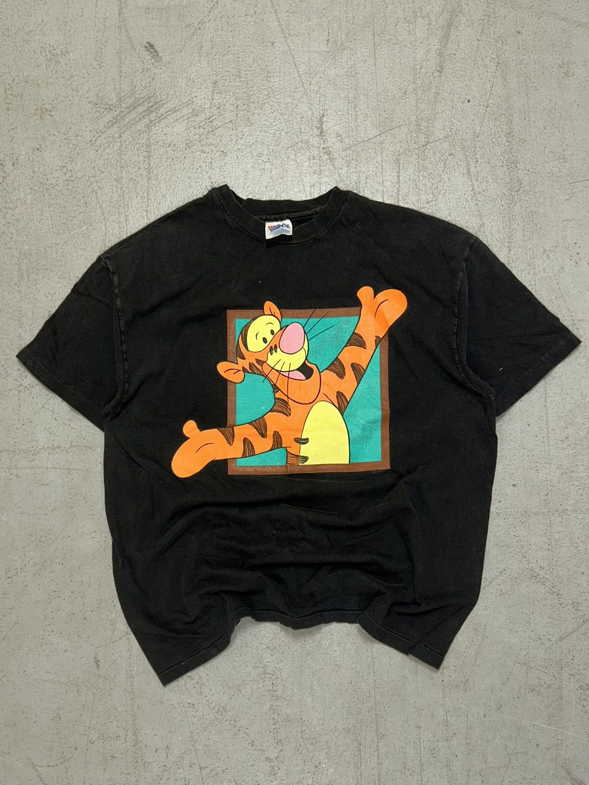 Vintage Crazy Vintage 90s Tigger Essential Disney Black Graphic Tee ...