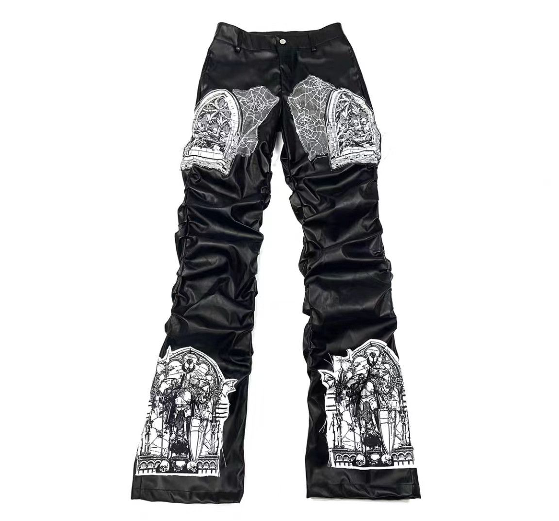 Vintage Punk subculture patchwork pleated micro-flare pants | Grailed