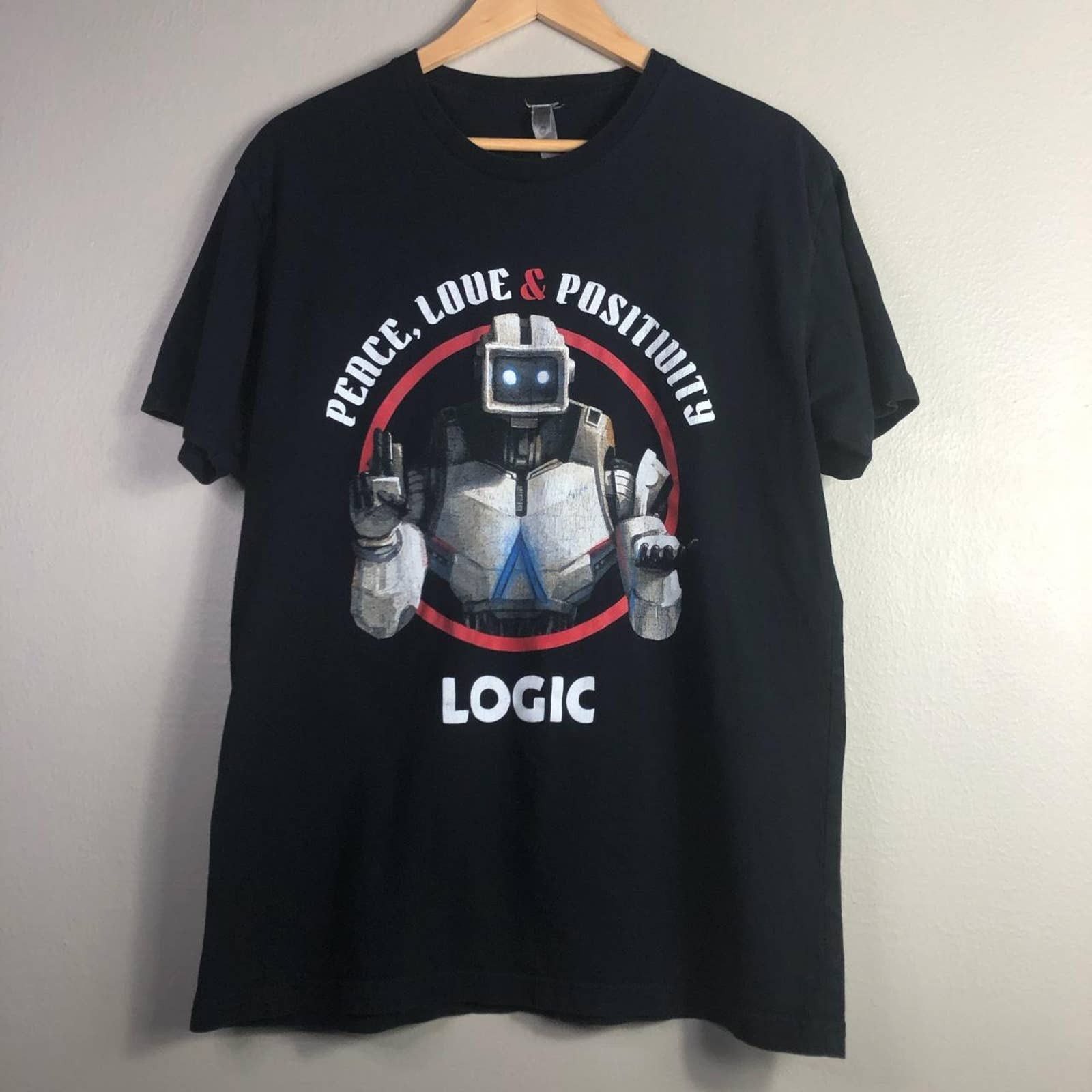 Next Level Apparel LOGIC Robot 2017 T Shirt Peace Love Positivity Rap ...