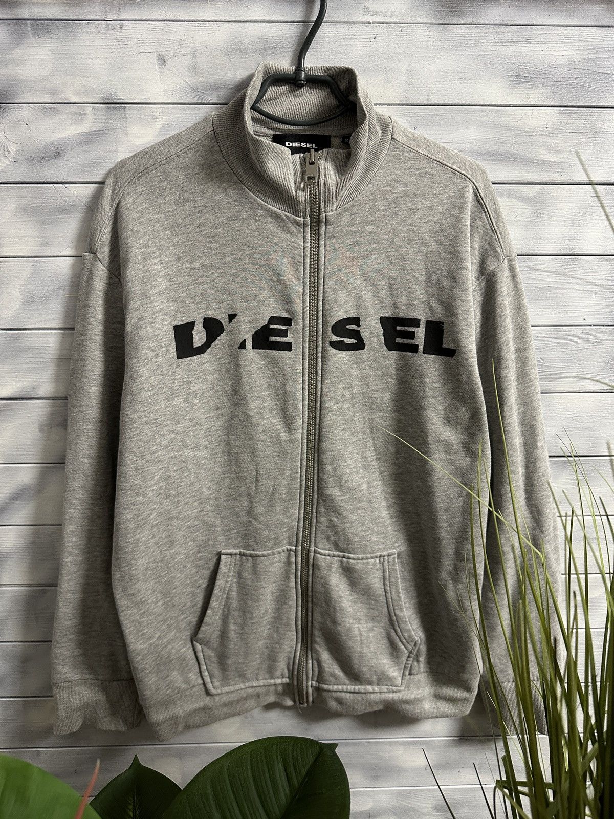 Diesel Rare Luxury Zip Sweatshirt Diesel Big Logo. | Grailed