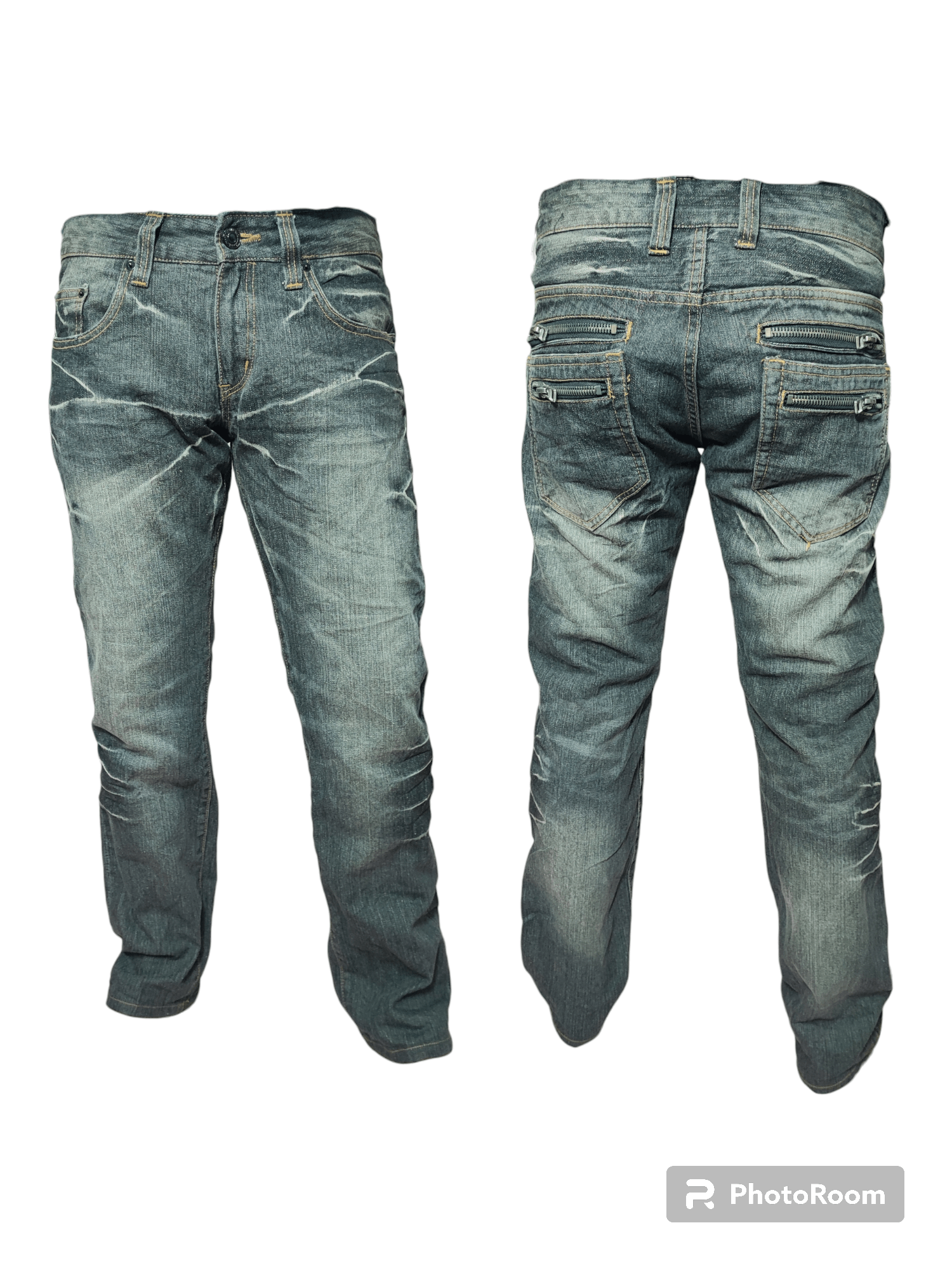 Archival Clothing × Distressed Denim × Jean Root Three Zipper Pocket ...