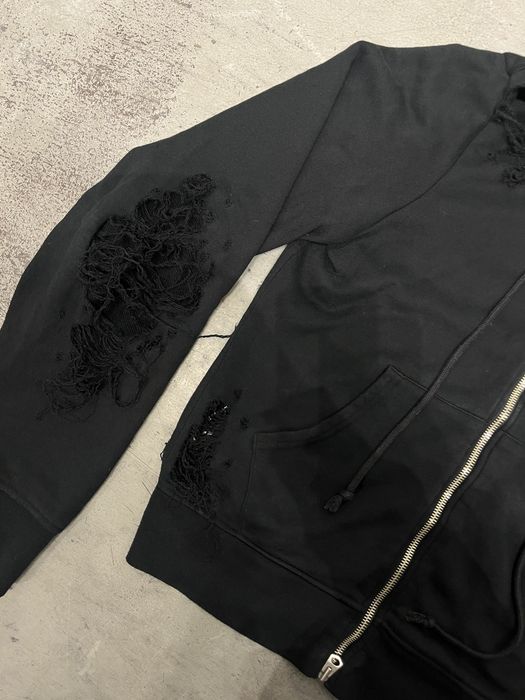 Miharayasuhiro Distressed Zip Up Hoodie | Grailed